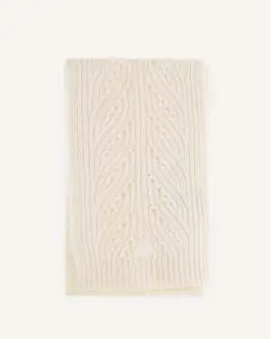 Moncler Tricot Alpaca And Cashmere-blend Scarf - Cream