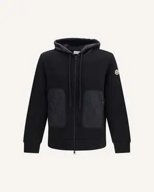 Moncler Hooded Zip-up Sweatshirt Ale - Black