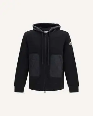 Moncler Hooded Zip-up Sweatshirt Ale - Black