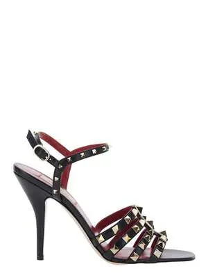Valentino Garavani Heeled Sandals With Rockstud Embellishment And High Heel In Leather For - Black