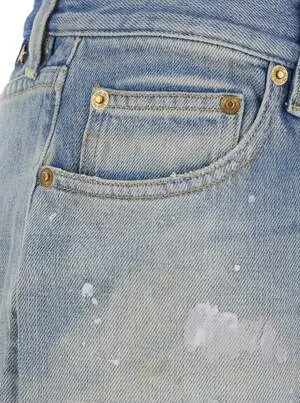 GOLDEN GOOSE Melody Boyfriend' Blue Jeans With Faded Design And Logo Embroidery On The Back In Denim For - Multicolor