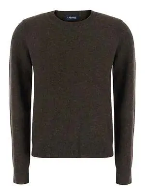 Max Mara S Sweater Voliera With V-neck And Long Sleeves In Fabric For - Brown