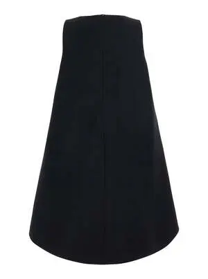 Balenciaga Black Round-neck Dress With Flared Design In Silk And Wool - Multicolor