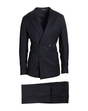 Emporio Armani Suit Charcoal Size Virgin Wool - Navy