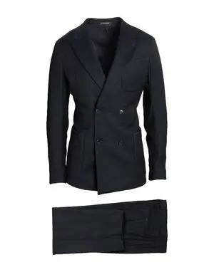 Emporio Armani Suit Charcoal Size Virgin Wool - Navy