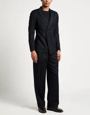 Emporio Armani Suit Charcoal Size Virgin Wool - Navy