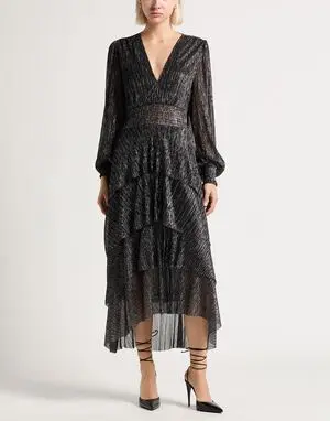 Maje Maxi Dress Size Polyester, Metal Fiber