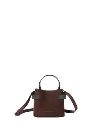 Brunello Cucinelli Shoulder Bag With Adjustable And Removable Strap In Suede For - Brown