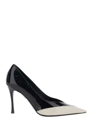 FERRAGAMO Pumps 'yasmin 95-adv' With Pointed Toe In White Leather For - Multicolor