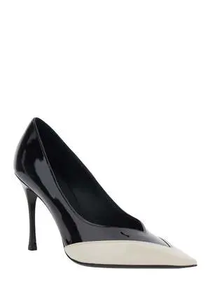 FERRAGAMO Pumps 'yasmin 95-adv' With Pointed Toe In White Leather For - Multicolor