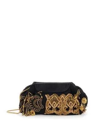 Dries Van Noten Clutch Blossom With Black Cotton - Multicolor