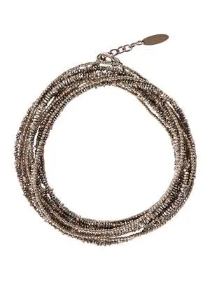 Brunello Cucinelli Metallic Bracelet With Layered Design And Monile In Metal For - Multicolor