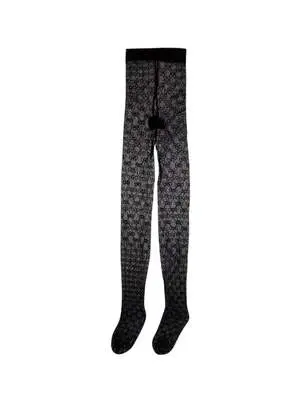 Gucci Tights With All-over Gg Motif In Tech Fabric - Black