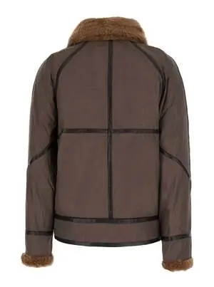 Isabel Marant Étoile Jacket Olinka-gc With High Collar And Long Sleeves In Tech Fabric Brown - Multicolor