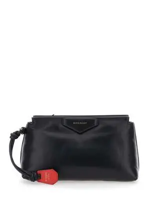 Givenchy Clutch Bag With Flap And Logo In Black Leather - Multicolor