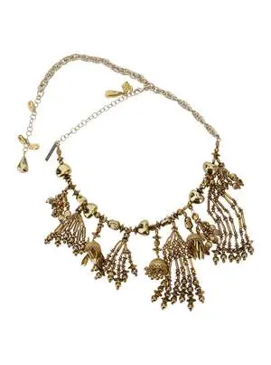 Dries Van Noten Metallic Necklace With Lobster Clasp And Pendants In Brass For - Multicolor