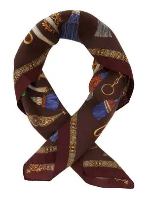 Etro Scarf With All-over Motif In Silk For - Brown