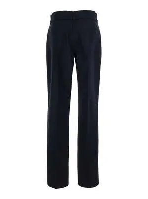 Dries Van Noten Persy' Blue Pants With Vertical Details And Belt With Buckle In Wool For