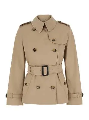 Burberry Beige Jacket With Zip Closure And Front Pockets In Tech Fabric For