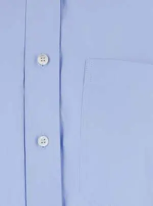 Brunello Cucinelli Light Blue Shirt With Monili Decoration On The Collar In Cotton - Multicolor