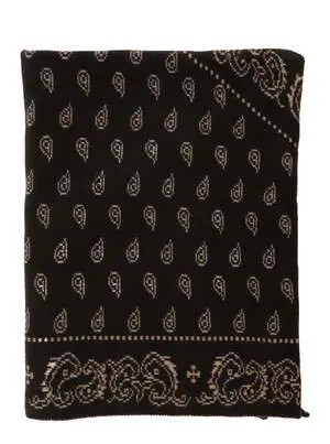 Guest In Residence Scarf With Leopard Motif In And Beige In Silk - Black