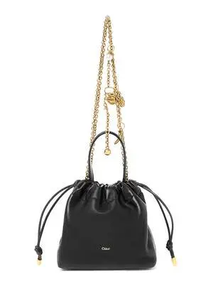 CHLOÉ Chloé Women Black Handbag With Chain Shoulder Strap And Logo Charm In Leather For Women