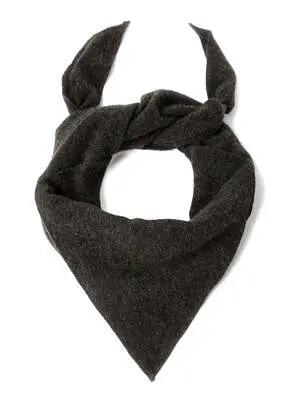 Brunello Cucinelli Scarf With Rectangular Design And Monili Details In Cashmere - Black