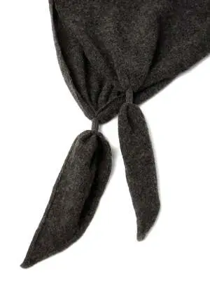 Brunello Cucinelli Scarf With Rectangular Design And Monili Details In Cashmere - Black