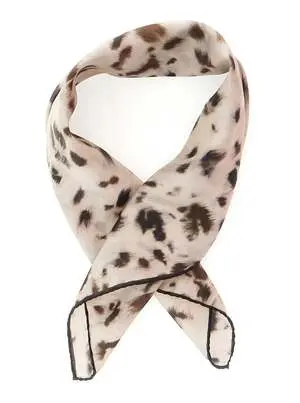 Brunello Cucinelli Beige Scarf With All-over Print In Silk For