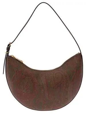 Etro Essential Hobo Bag In Brown With Leather And Fabric