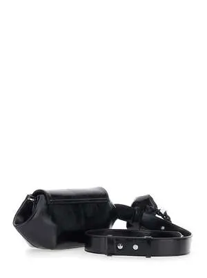 GANNI Black Shoulder Bag With Adjustable And Removable Strap And Butterfly Logo Embossed In Ecoleather For - Multicolor