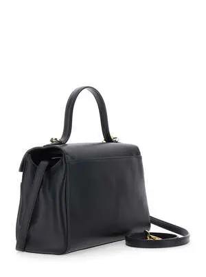 Savette Handbag Soft Symmetry With Smooth Black Calf Leather For