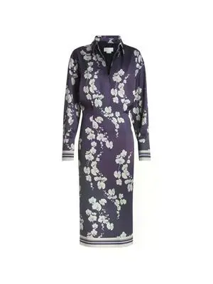 GENNY Floral-print Midi Dress - Blue