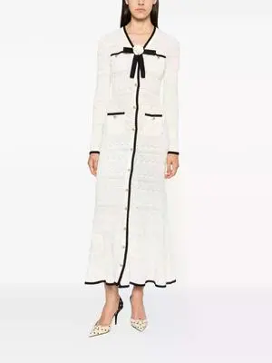 SELF-PORTRAIT Bow-detail Maxi Dress - White
