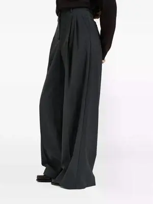 Max Mara Adelf Pleated Wide-leg Trousers - Grey