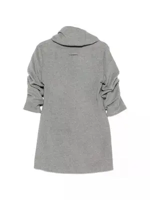 7 For All Mankind Ruched-sleeve Cowl-neck Mini Dress