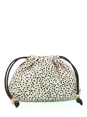BIAGINI Small Peggy Leather Clutch Bag - White