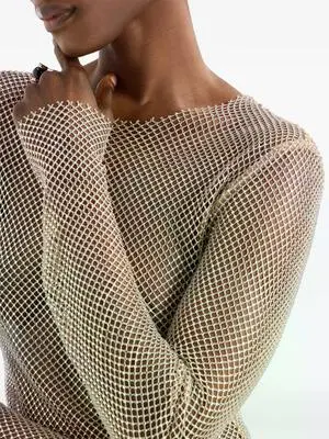 GENNY Crystal-embellished Mesh Top