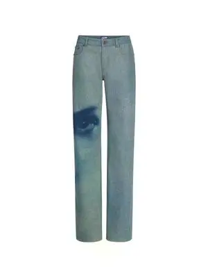 JEAN PAUL GAULTIER Face-print Straight-leg Jeans - Blue