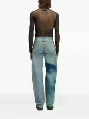 JEAN PAUL GAULTIER Face-print Straight-leg Jeans