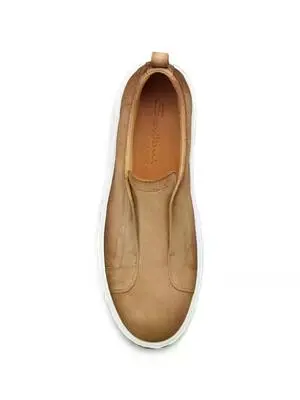 Santoni Suede Slip-on Sneakers - Brown