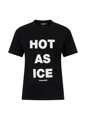 Dsquared2 Slogan-print Cotton T-shirt - Black