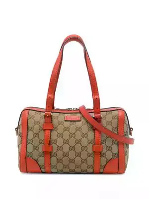 Gucci 2016-2026 Small Gg Canvas Belted Boston Bag Satchel - Neutrals