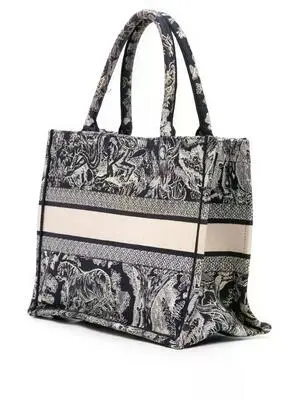 Dior 2021 Medium Canvas Embroidered Reverse Dioriviera Toile De Jouy Book Tote Bag - Blue