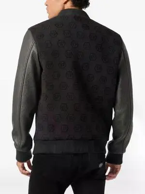 Philipp Plein Varsity Bomber Monogram - Black