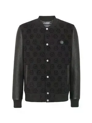 Philipp Plein Varsity Bomber Monogram - Black