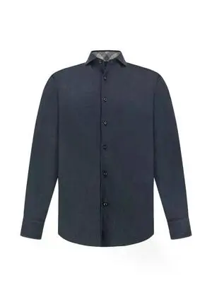 Paul & Shark Cotton Flannel-texture Shirt - Blue
