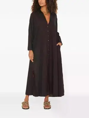 Xirena Boden Side-slit Maxi Shirt Dress - Black