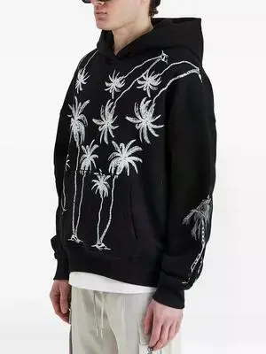 ONLY THE BLIND Palm-tree Embroidered Hoodie