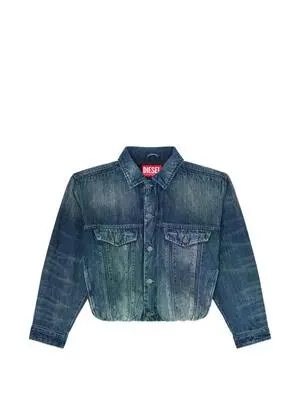DIESEL® Elasticated Trucker Jacket In Denim - Blue